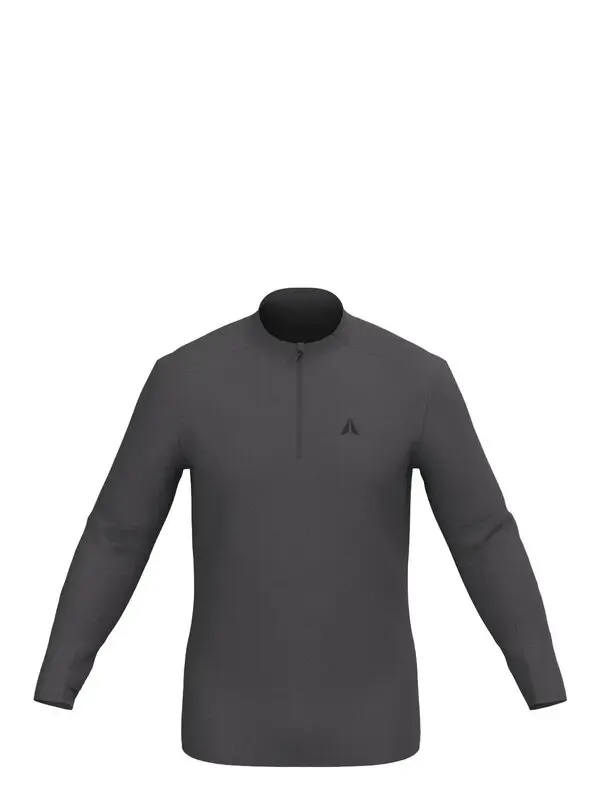 AORA ATHLETICS Half Zip Long Sleeve Eco-friendly Activewear Shirt - Grey