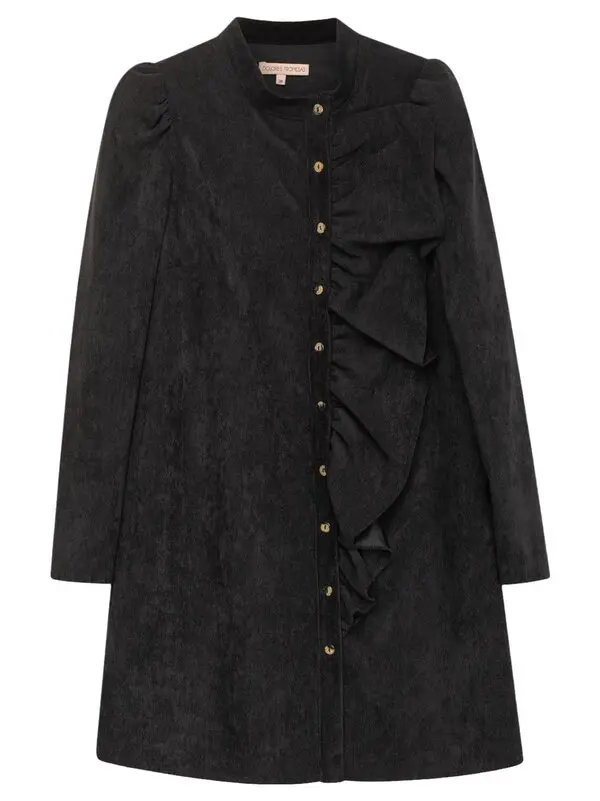 DOLORES PROMESAS Filipa Short Ruffle Dress - Black