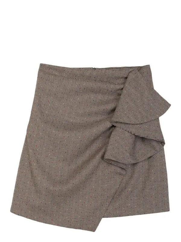 Dolores Promesas Mid Rise Draped Mini Skirt - Grey
