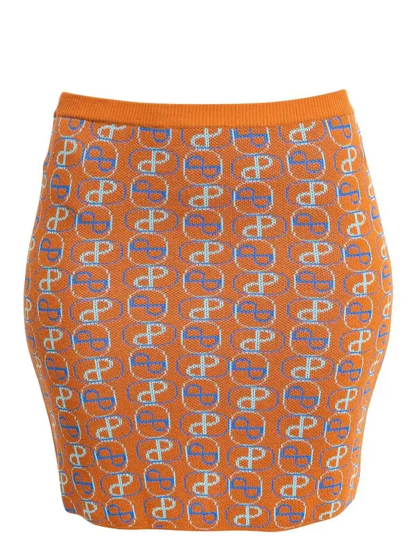 Dolores Promesas High-waisted Knitted Skirt With Rapport Print - Brown