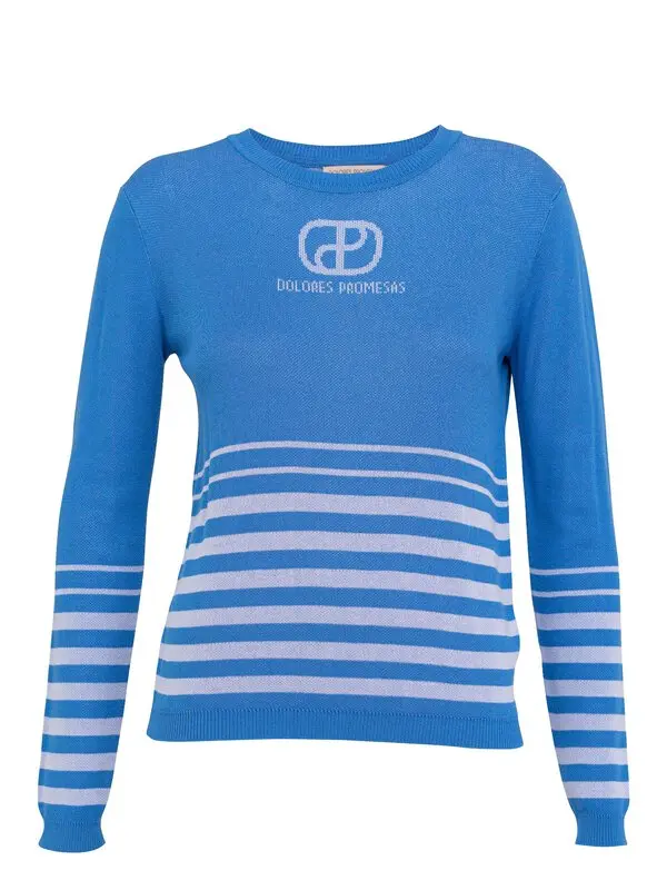 Dolores Promesas Striped Knit Pullover - Blue