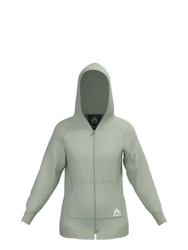 AORA ATHLETICS Oversized Eco-friendly Zipper Hoodie - Green