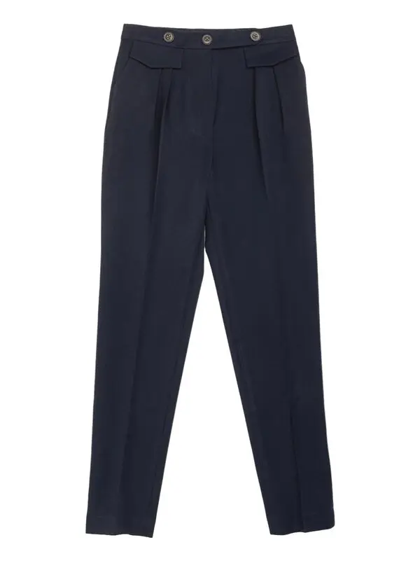 DOLORES PROMESAS High Rise Tailored Pants With Button Detail - Blue