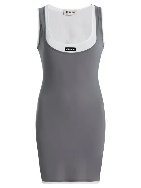 Miu Miu Jersey Mini Dress - Grey