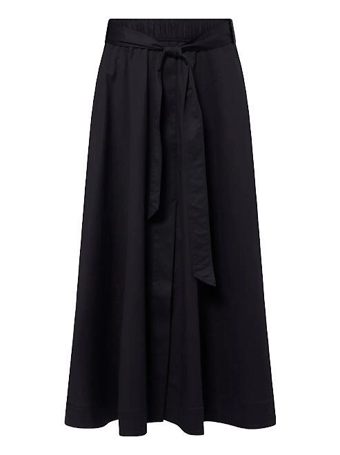 ME+EM Belted A-line Cotton-blend Maxi Skirt - Black