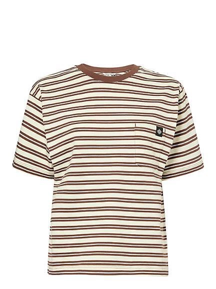 THE COUTURE CLUB Striped Cotton-jersey T-shirt - Brown