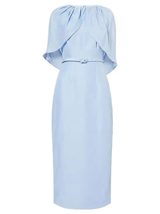Roland Mouret Cape Effect Midi Dress - Blue