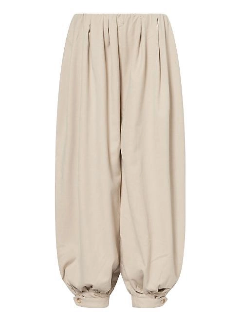 THE COUTURE CLUB Balloon-leg Elasticated-waist Woven Trousers - Beige