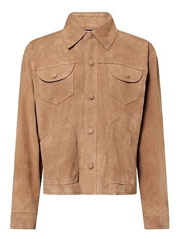 FRAME The Suede Utility Leather Jacket - Chai