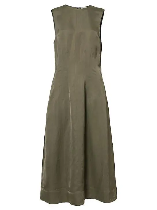 TWP Sleeveless Crew Neck Midi Dress - Rosin