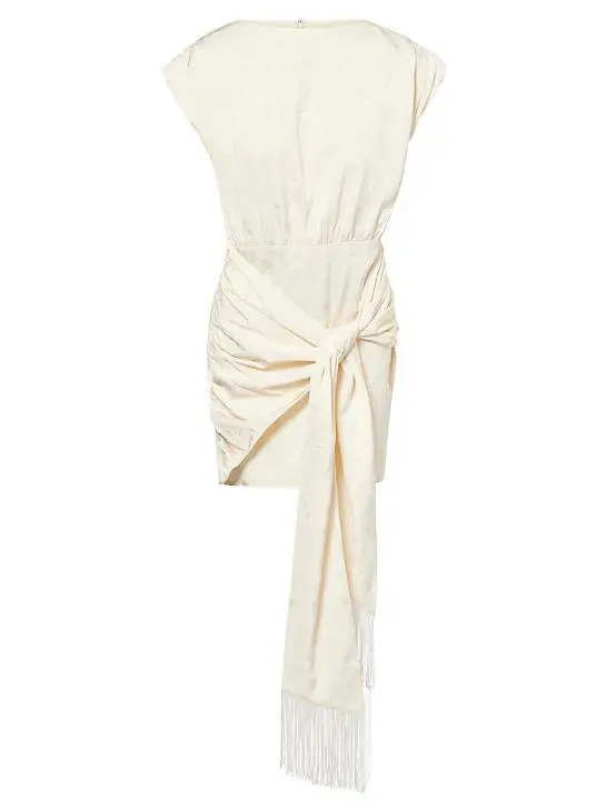 PRETTY LAVISH Hattie Jacquard Satin Mini Dress - Cream