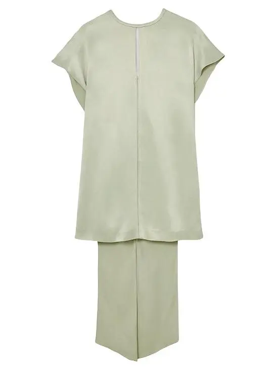 REISS Alice Cape-detail Satin Mini Dress - Silver