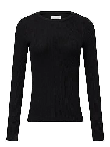 Citizens Of Humanity Bina Long-sleeve Ribbed Knit Top - Black