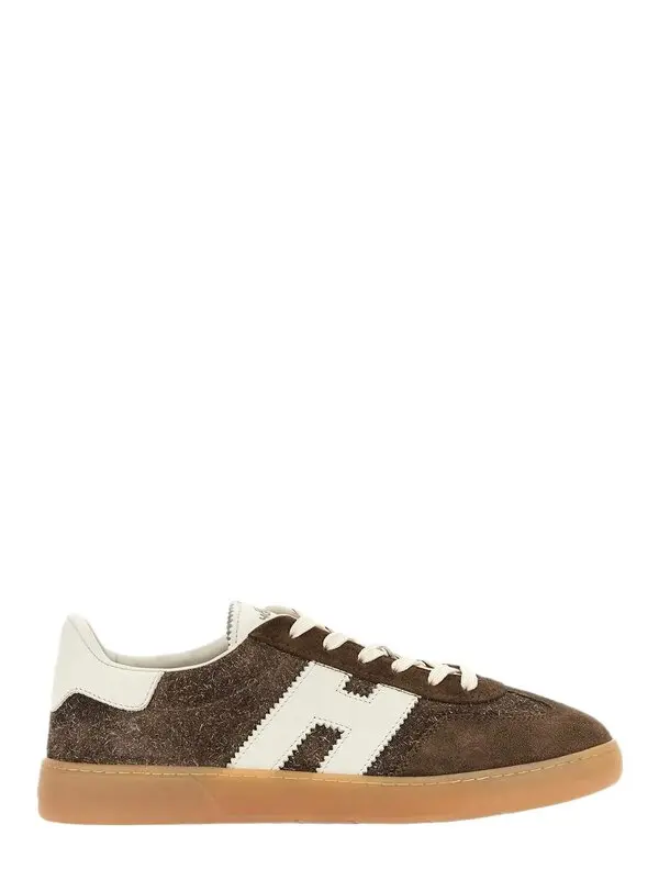 Hogan Suede And Calfskin Sneakers - Brown