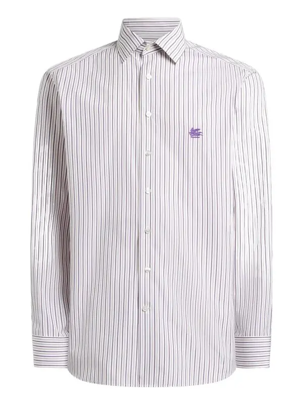 Etro Shirt Logo Rome With Striped Print - Multi