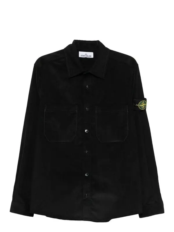 Stone Island Cotton Velvet Shirt Jacket - Black