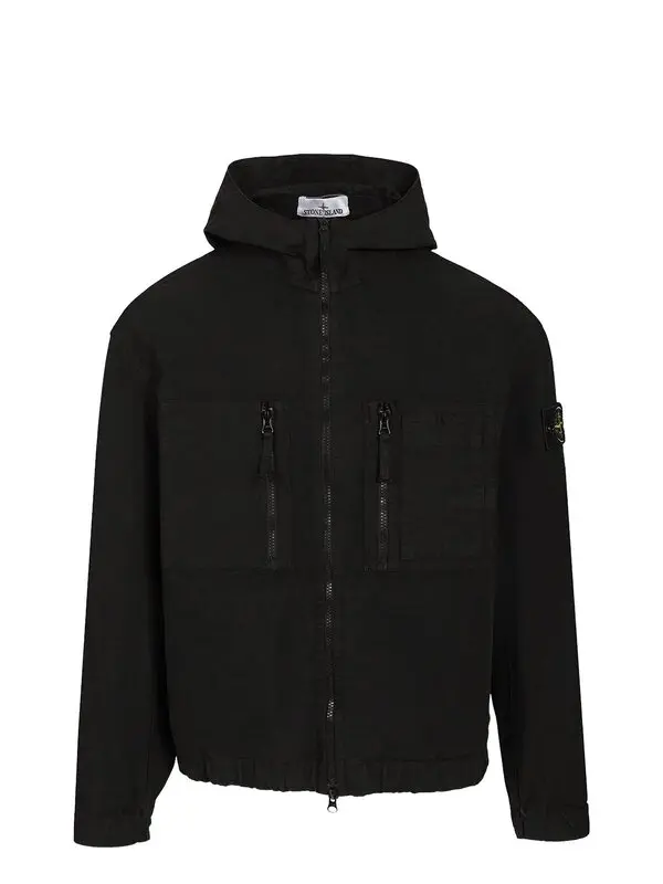 Stone Island Hooded Overshirt - Black