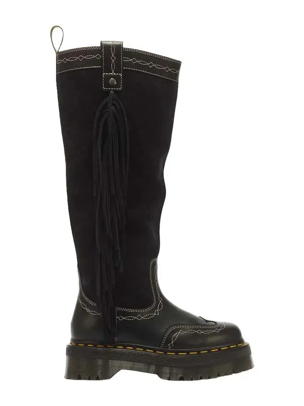 Dr. Martens Desert Rodeo Quad Hi Leather & Suede Boots - Black