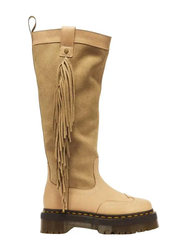 Dr. Martens Desert Rodeo Quad Hi Leather & Suede Boots - Tan
