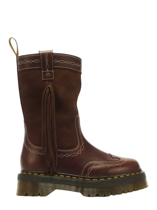 Dr. Martens Desert Rodeo Quad Mid Leather & Suede Boots - Brown