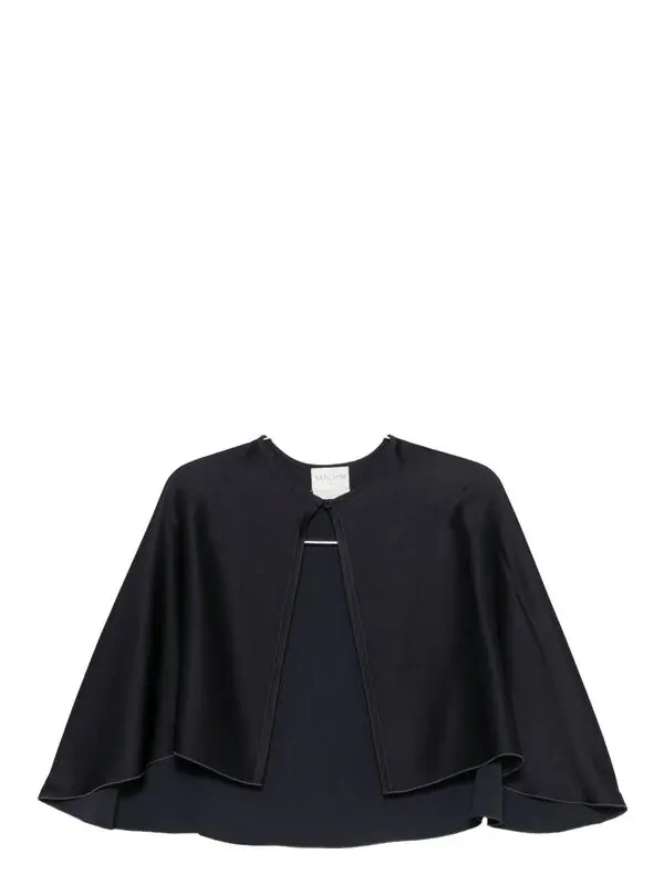 FORTE_FORTE Black Cape Effect Shirt - Blue