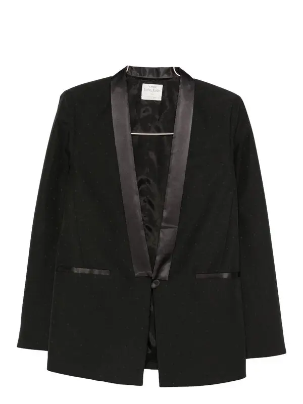 FORTE_FORTE Wool Blend Smoking Jacket - Black