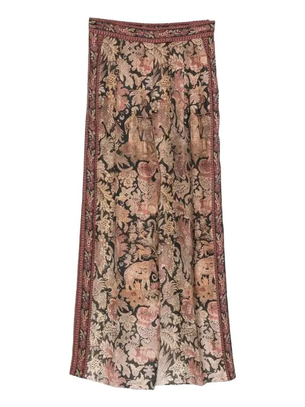 PIERRE-LOUIS MASCIA Printed Silk Trousers - Brown
