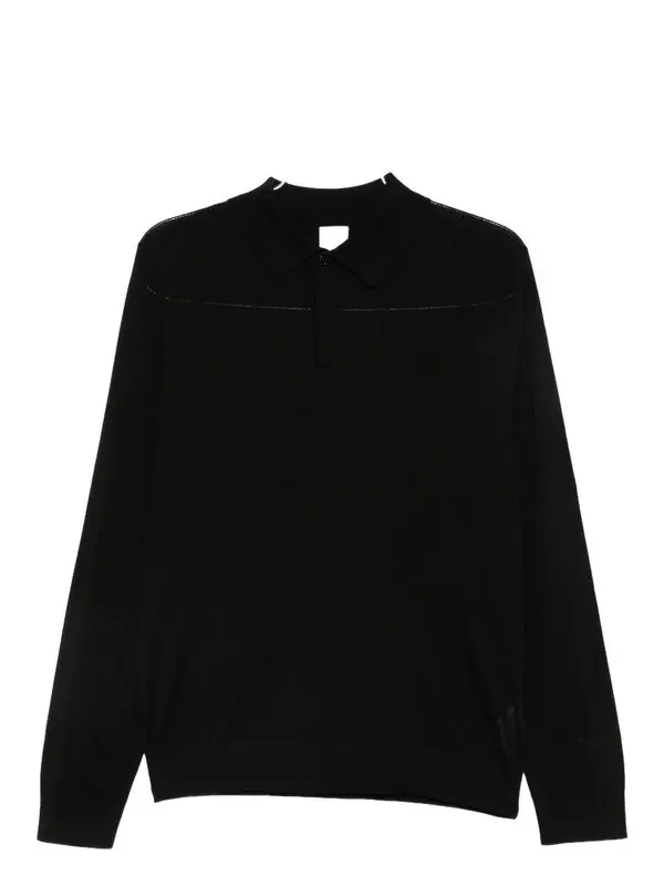 Paul Smith Wool Polo Shirt - Black