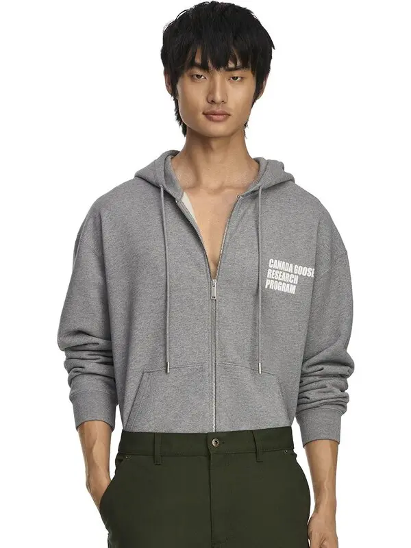 Canada Goose Rove Globe Relaxed Full Zip Hoodie - Stone Heather
