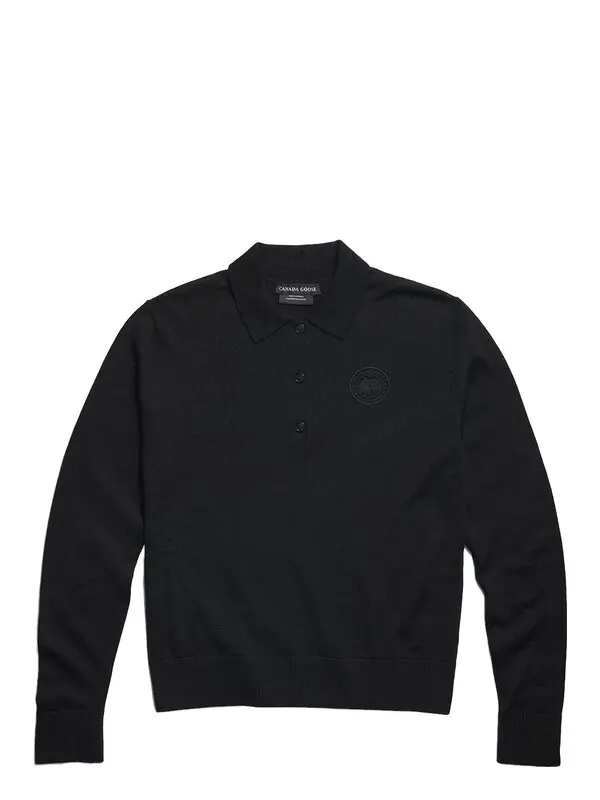 Canada Goose Melrose Knit Long Sleeve Polo - Black