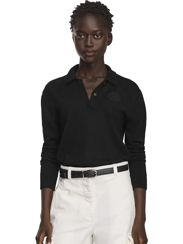 Canada Goose Melrose Knit Long Sleeve Polo - Black
