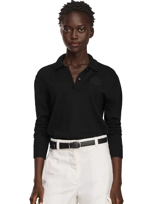 Canada Goose Melrose Knit Long Sleeve Polo - Black