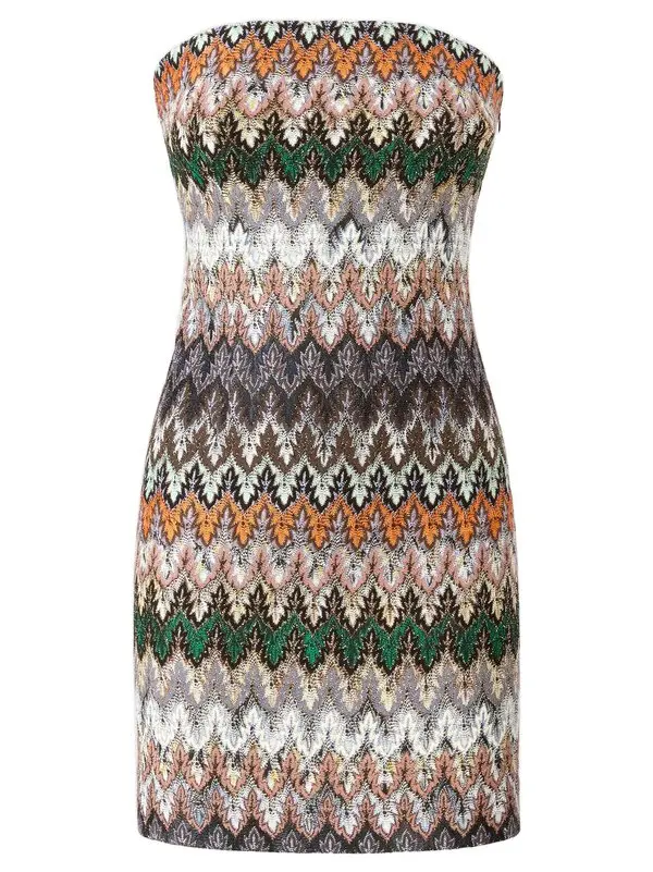 Missoni Viscose And Cotton Lamé Lace Motif Mini Dress - Multicoloured