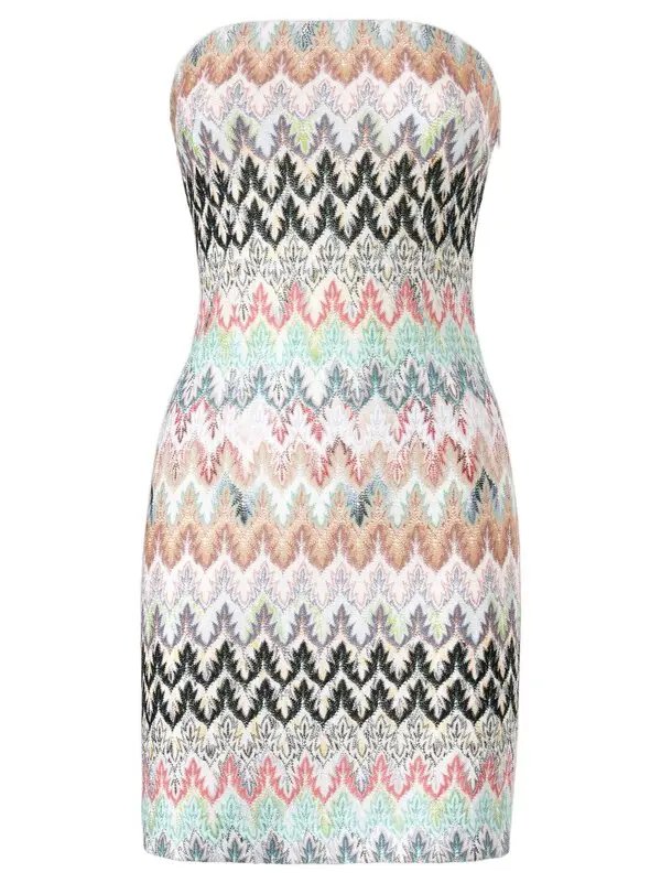 Missoni Viscose And Cotton Lamé Lace Motif Mini Dress - Multicoloured