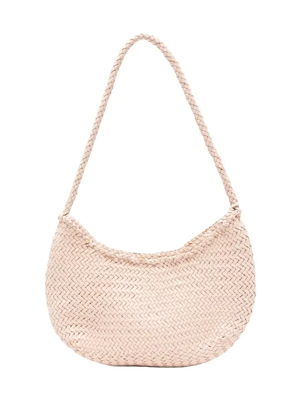 Dragon Diffusion Mini Woven Leather Shoulder Bag - Bianco