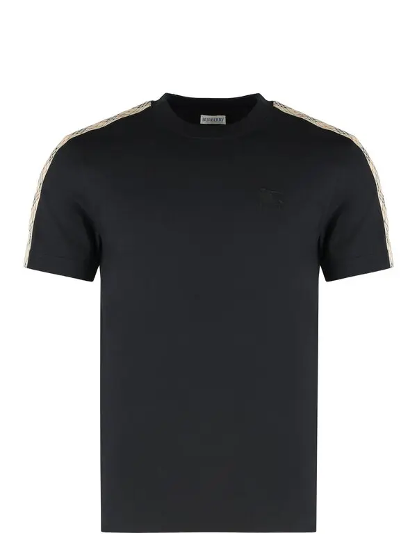 Burberry Tone-on-tone Logo Embroidered T-shirt - Black