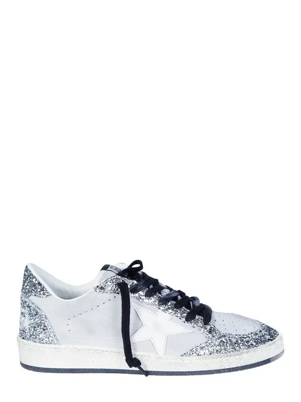 GOLDEN GOOSE Glitter-infused Star Sneakers - Grigio