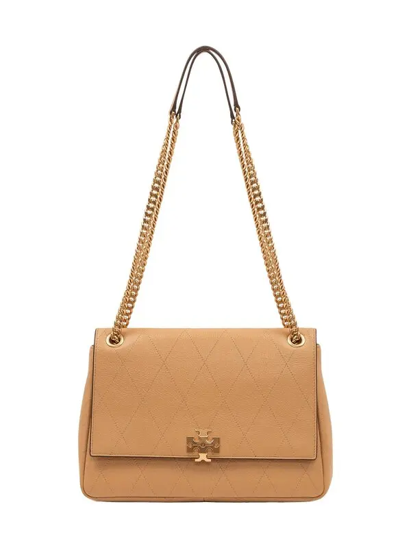 Tory Burch Quilted Leather Shoulder Handbag - Pecan