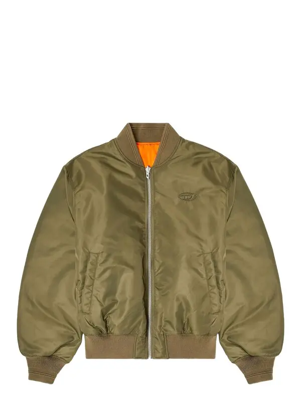 DIESEL® Reversible Nylon Bomber Jacket - Verde