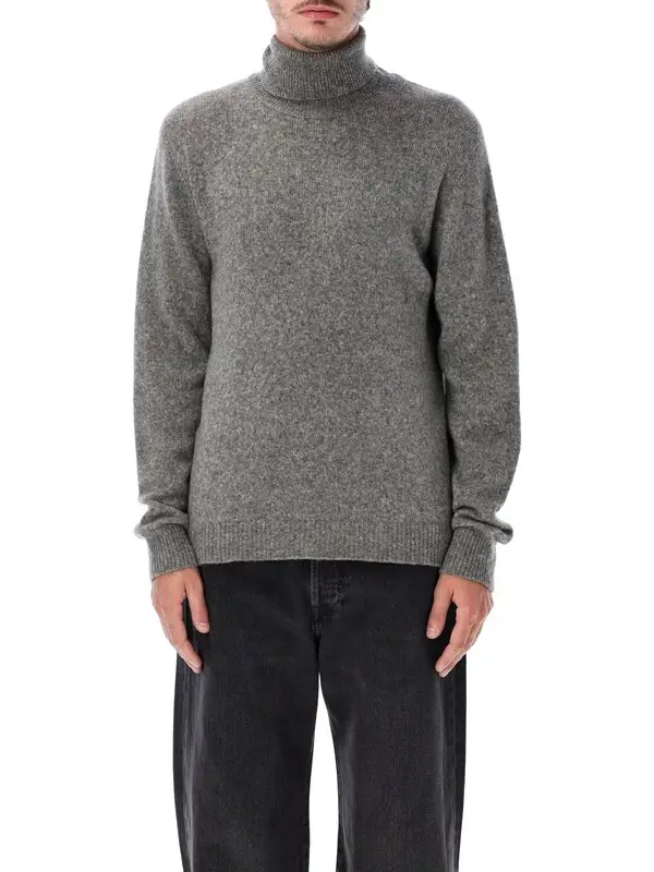 ROBERTO COLLINA Wool Blend Turtleneck Sweater - Dk Grey