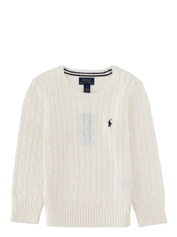 Polo Ralph Lauren Baby Cable-knit Long-sleeve Sweater - White
