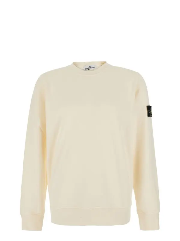 Stone Island Cotton Crewneck Sweatshirt - White