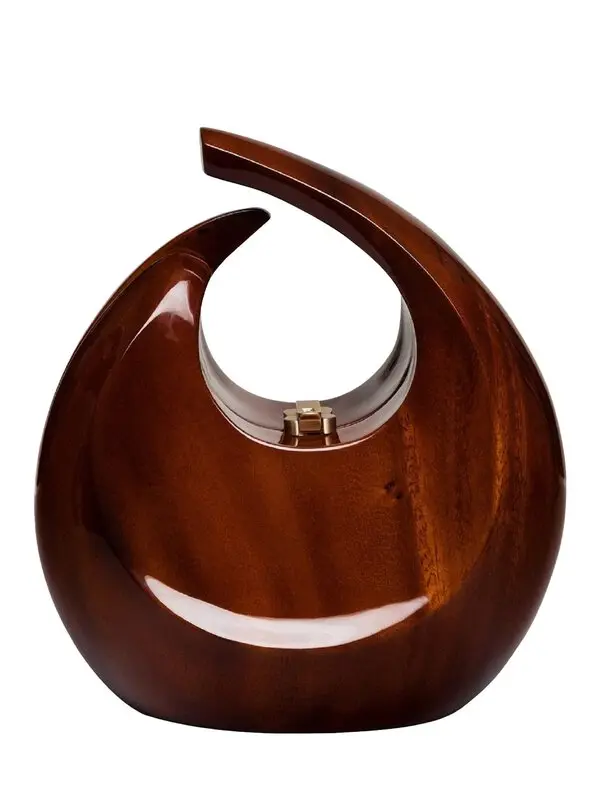 Rocio Cairo Sculptural Wood Handheld Bag - Dark Brown