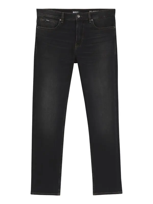 BOSS Slim-fit Stretch Cotton Blend Jeans - Black