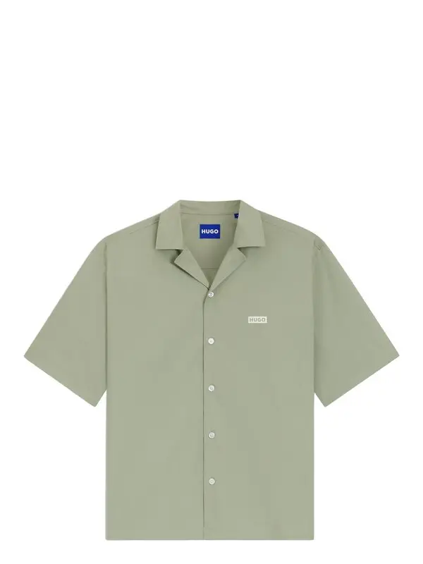 Hugo Relaxed-fit Shirt In Cotton Poplin - Beige