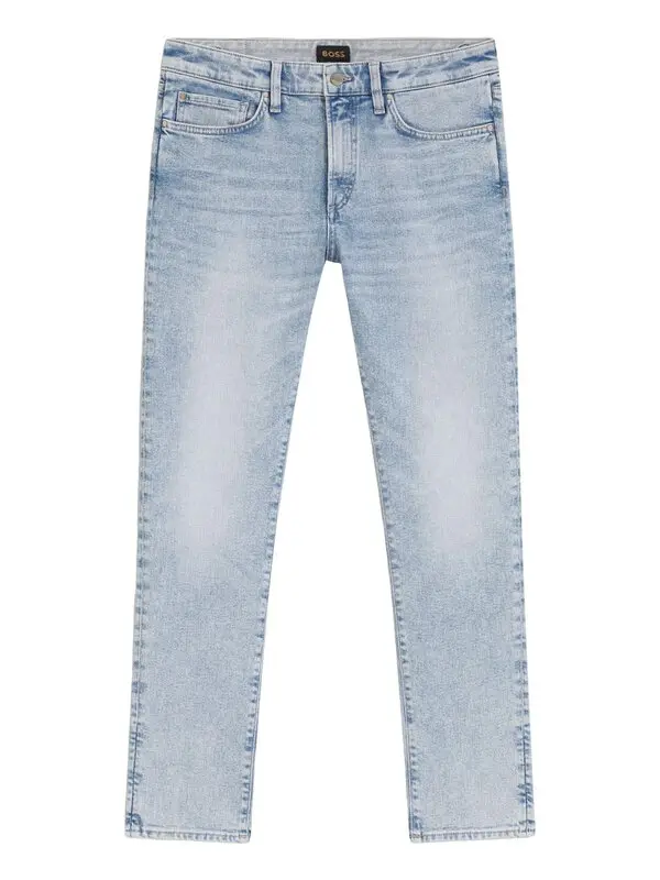 BOSS Slim-fit Jeans In Silk-blend Denim - Light Blue