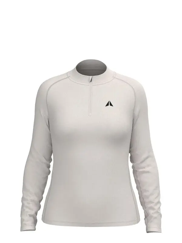 AORA ATHLETICS Three Sixty Five Half Zipper Long Sleeve Shirt - White