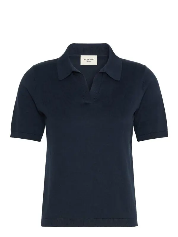 Max Mara Silk And Cotton Yarn Sweater - Navy