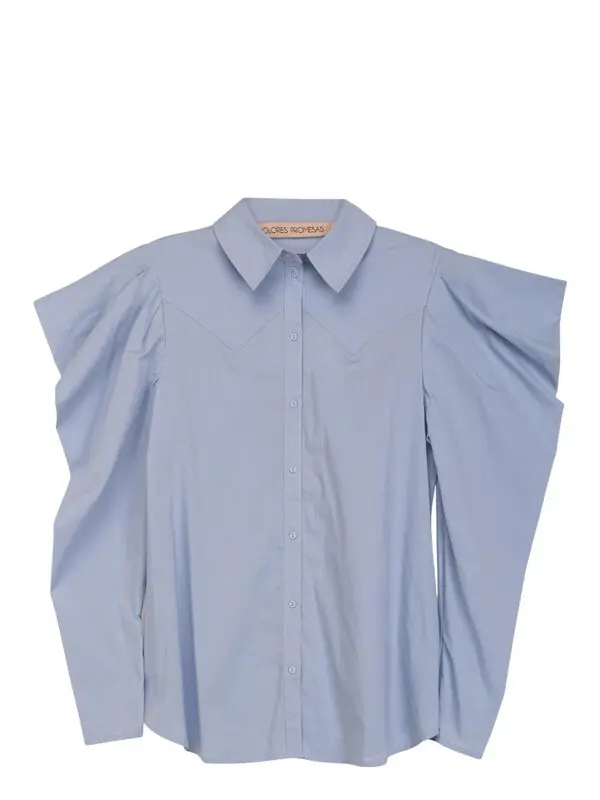 Dolores Promesas Puffed Sleeve Blouse - Blue