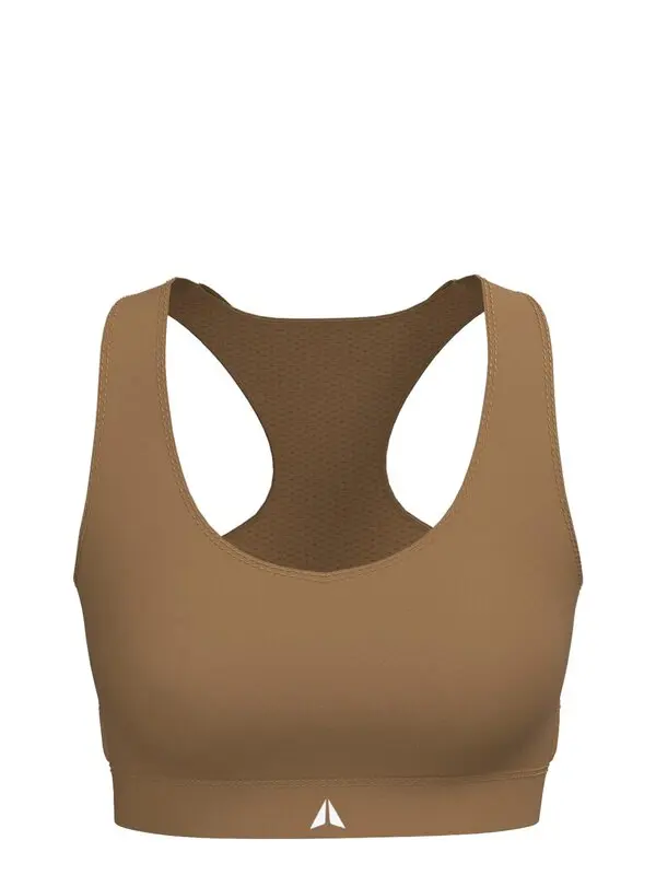 AORA ATHLETICS X Eco-friendly Mesh Bra For – Breathable High-support Athletic Sports Bra – Sustainable Activewear Top For Gym, Running, Yoga, High-intensity Training, Athleisure, Outdoor Activities, Travel, Layering, And Everyday Comfort - Brown